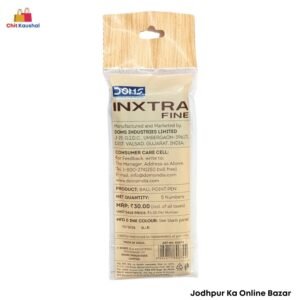 DOMS Inxtra Fine Wood Ball Pen - Blue ( Pack of 5 ) - Chit Kaushal ...